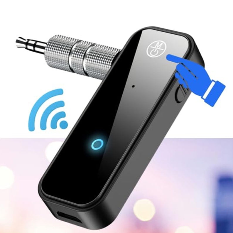 siisll Aux Bluetooth Adapter for Car, Portable 2 in 1 Bluetooth 5.0 ...