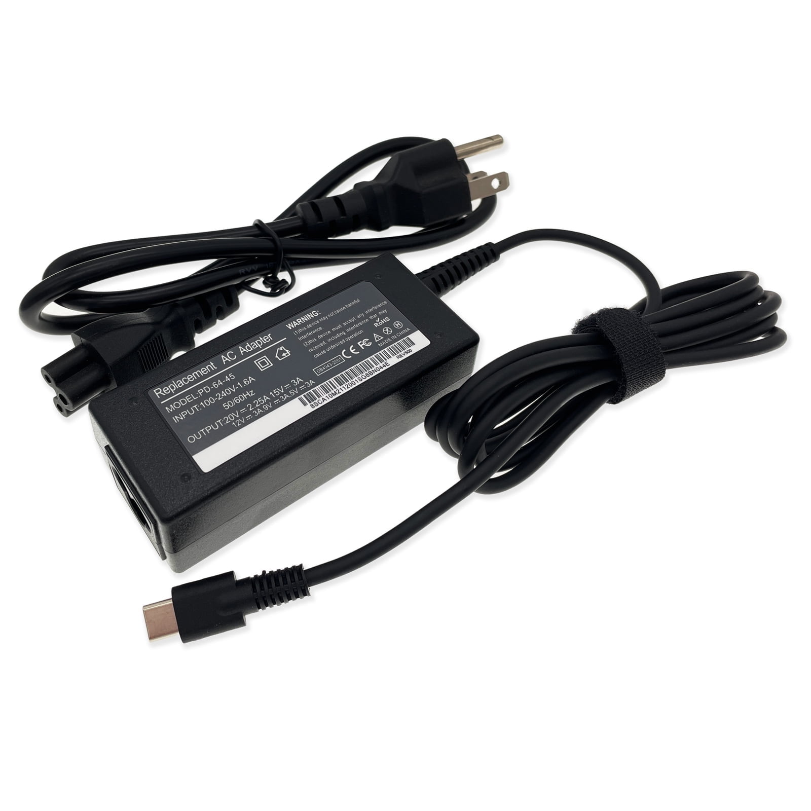 Lenovo 45W USB-C Charger for ThinkPad, Yoga, Chromebook 2nd Gen, T480 ...