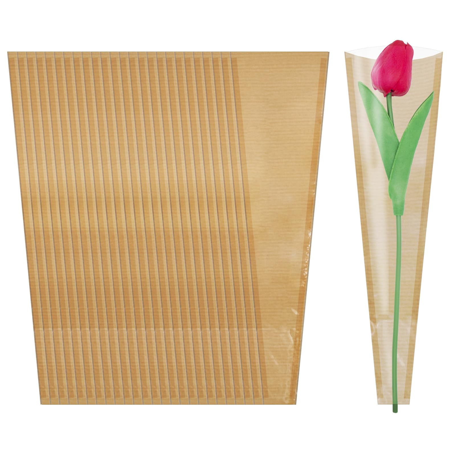 silllule 50Pcs Brown Single Rose Sleeve Floral Wraps Bags,Florist ...
