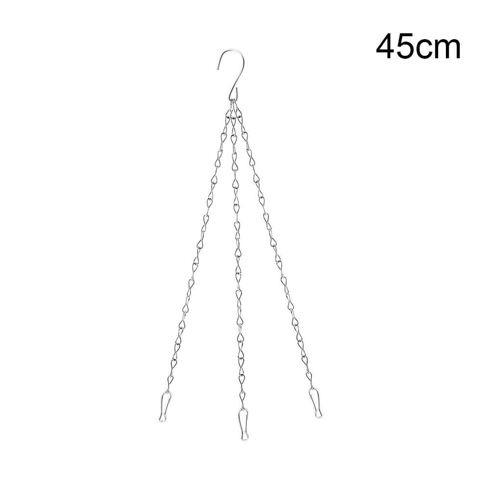 silver 3 strand garden hanging basket spare metal chains hanger ...