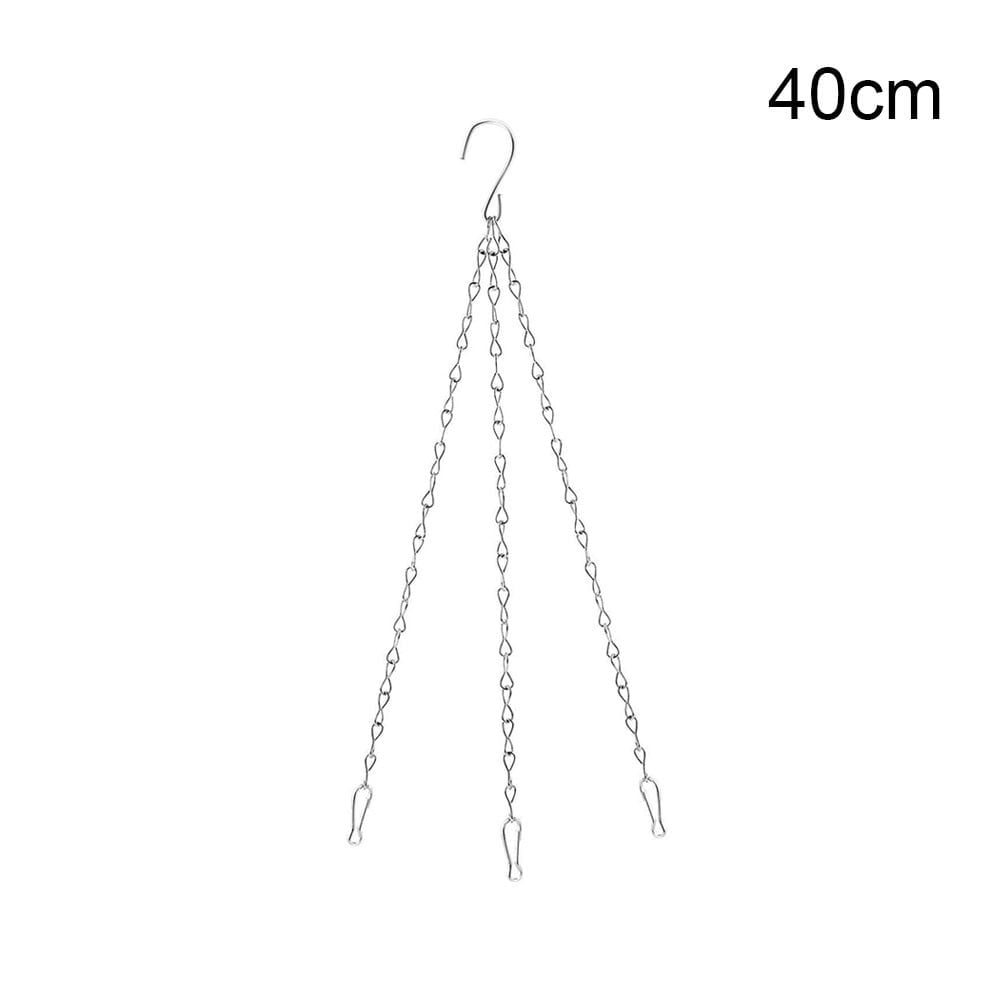 silver 3 strand garden hanging basket spare metal chains hanger ...