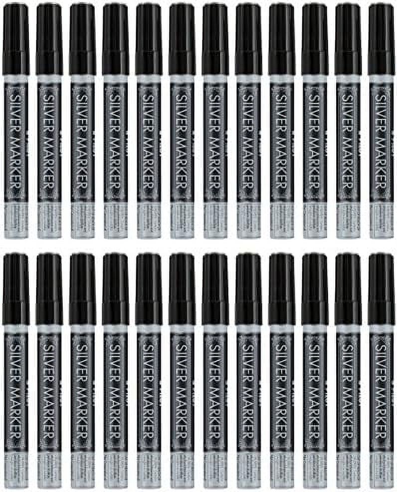 silver metallic permanent paint marker, medium point, 2-dozen(41800 ...