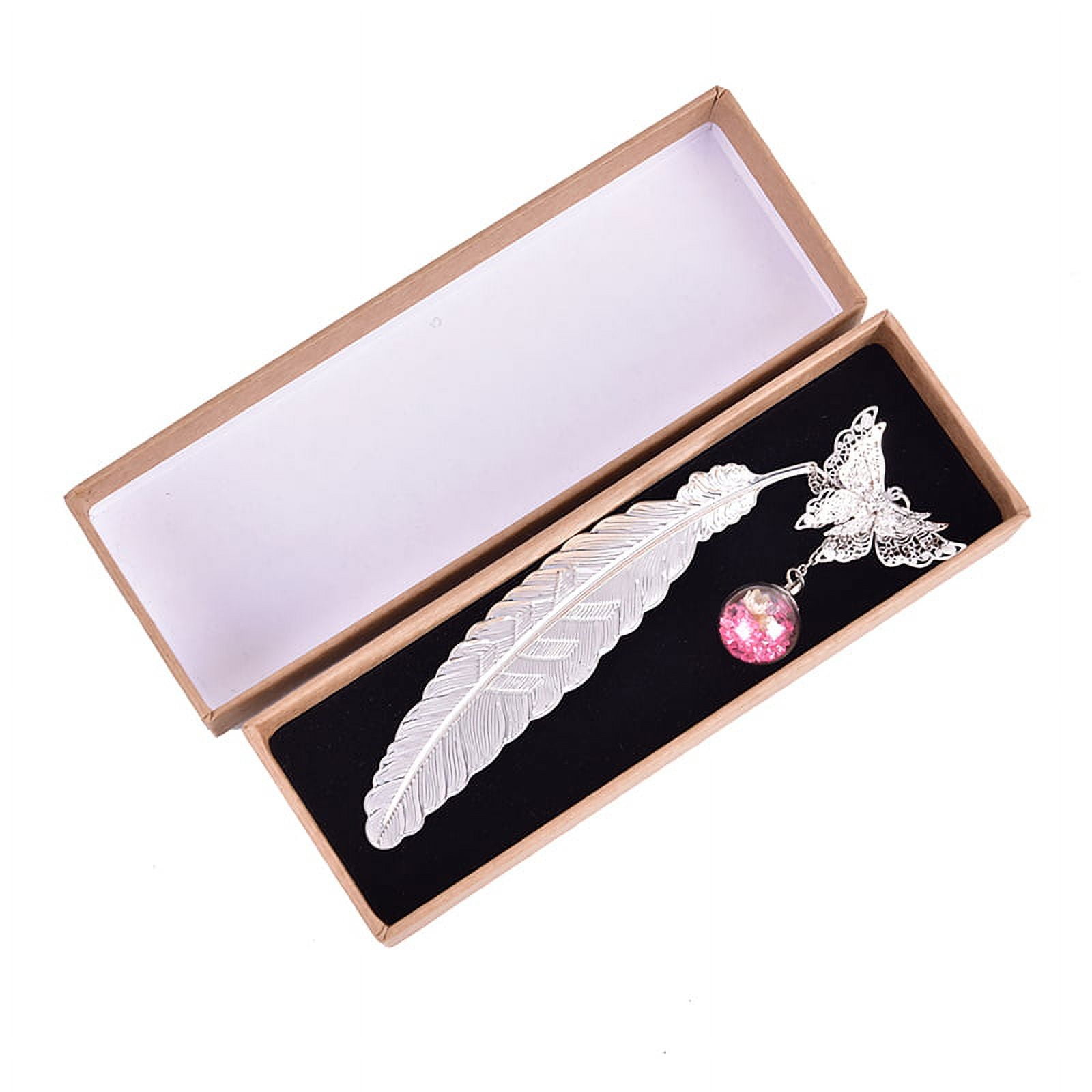 (silver & pink) Metal Feather Bookmarks Classical Chinese Style ...