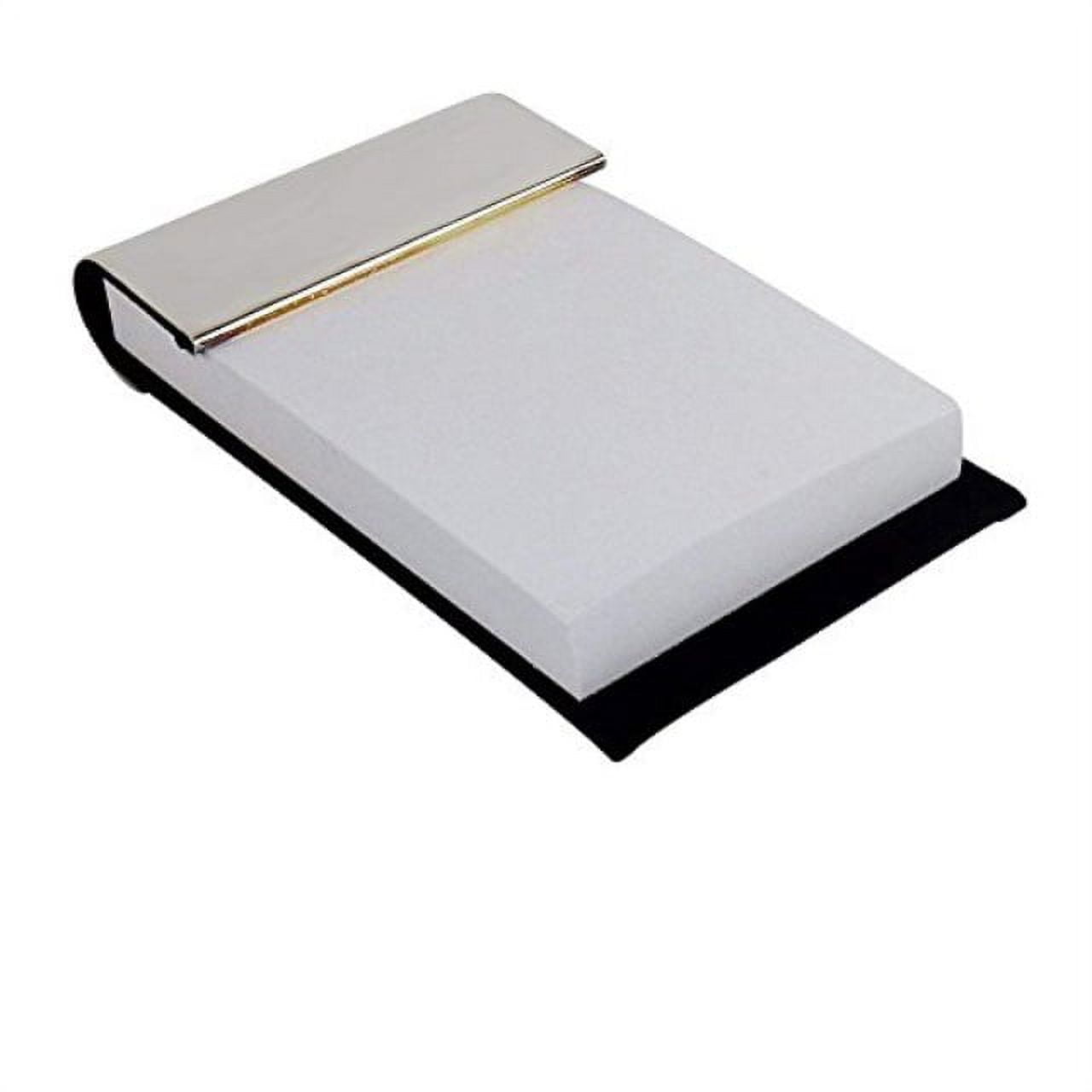 Silver-Plated Memo Holder with Paper Pad - Office Desk Accessory, Holds ...