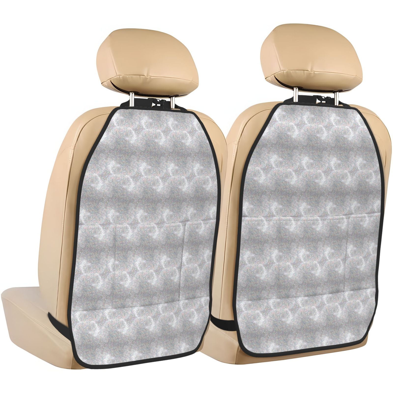 silver sparkle glitter Backseat Car Organizer, 2 Pack Kick Mats Back ...