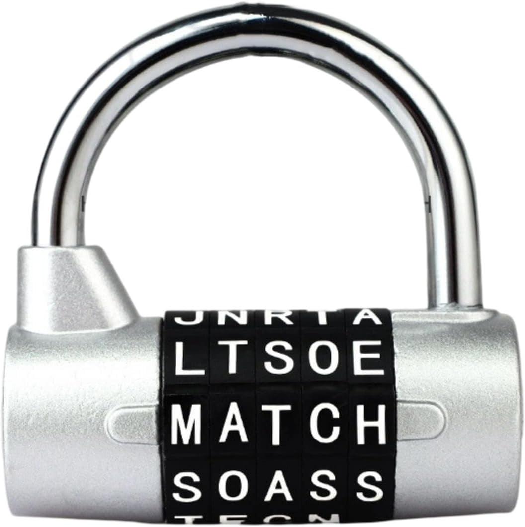 silvery Large Beam Storage Cabinet Door Handle Combination Lock Padlock ...