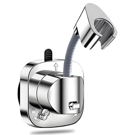 silvery Vacuum Lock Shower Head Holder - No Drilling Suction Cup Design ...