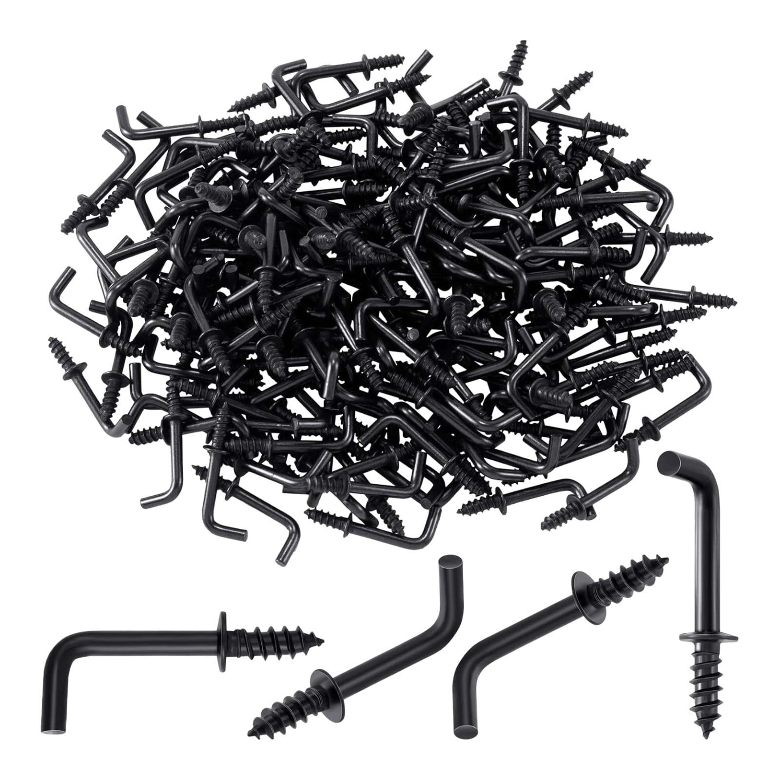 simhoa 100 Pieces 90 Degree Self Tapping Screw Hooks Medal Hooks Black ...