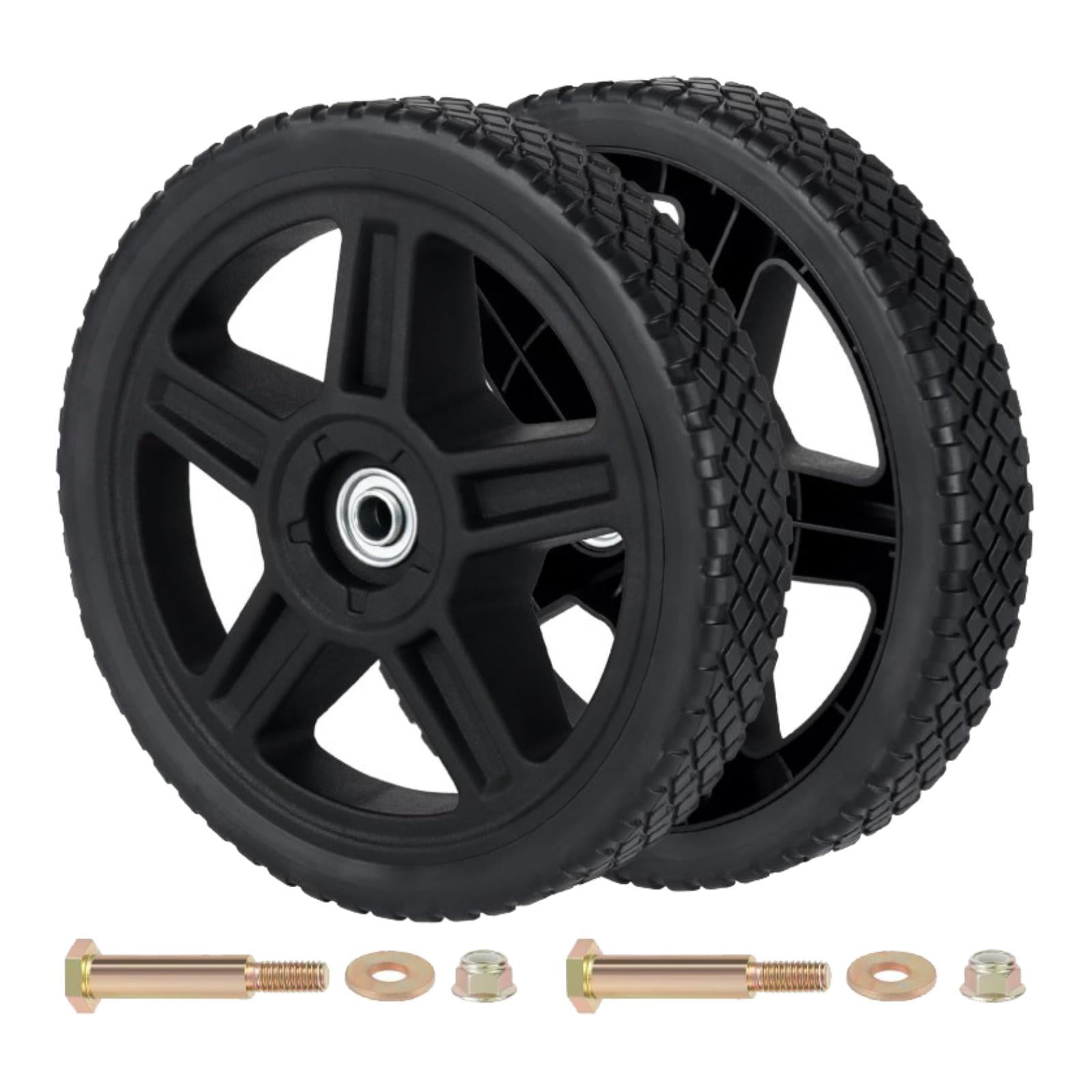 simhoa 2x Lawn Mower Wheels Push Mower Wheels Mount Hardware Nonslip ...