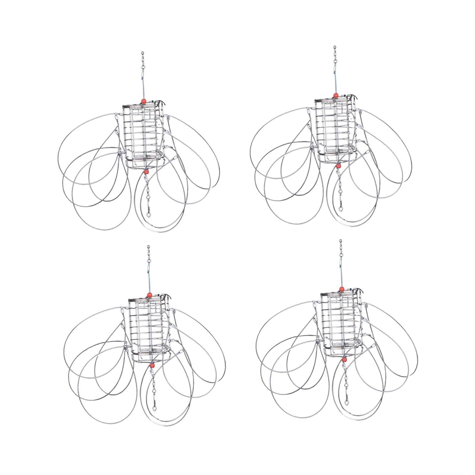simhoa 4x Cylindrical Crab Trap with Cage 2.8x1.8inch Shellfish Capture ...