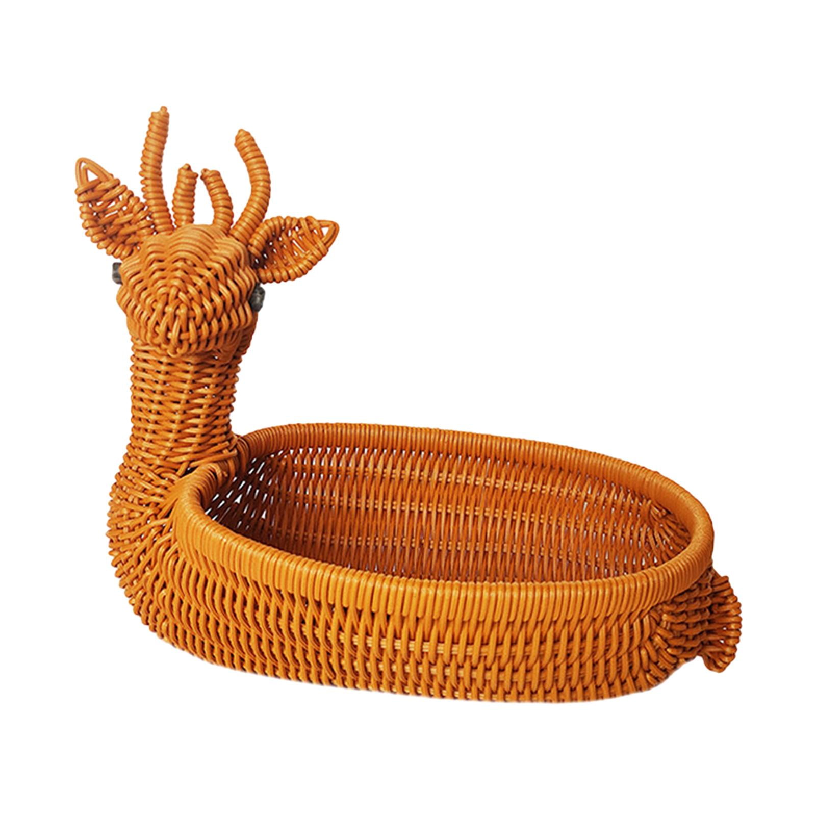 simhoa Animal Shape Woven Food Serving Basket Food Serving Tray ...