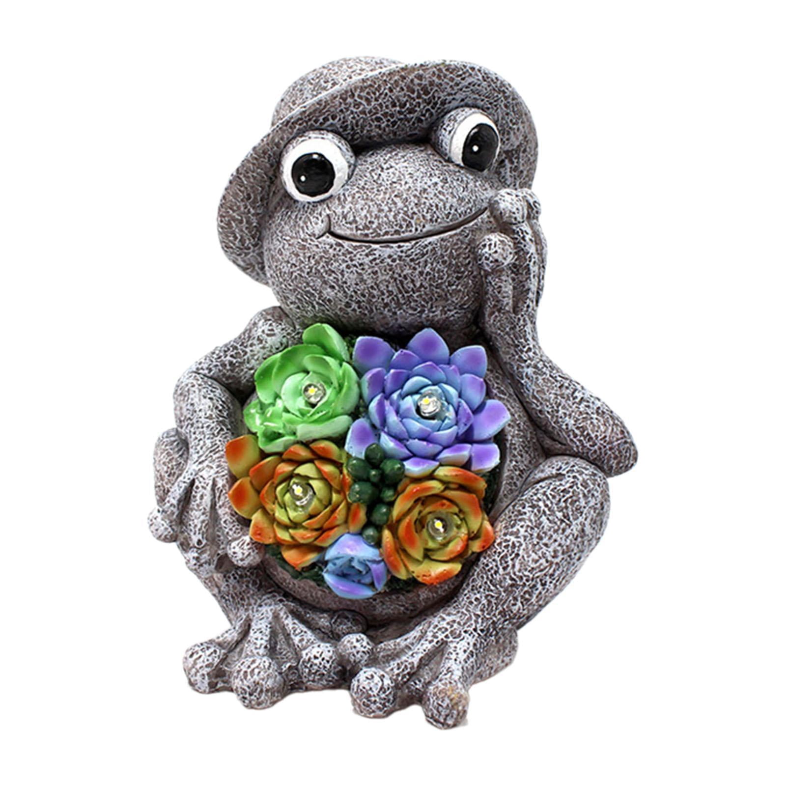 simhoa Cute Frog Statue Garden Decoration with Solar Light Creative ...