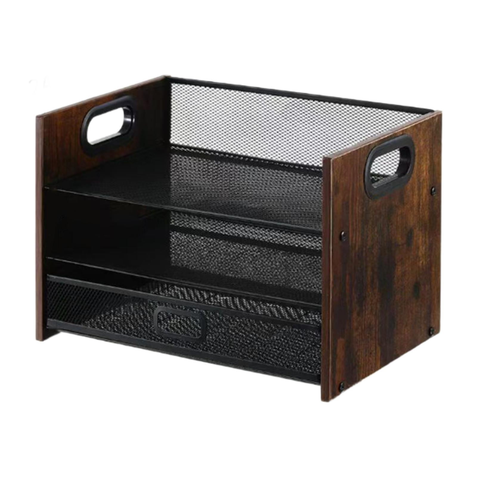 simhoa Desktop File Organizer, Wood Desk Organizer, Tiered,Wooden Paper ...