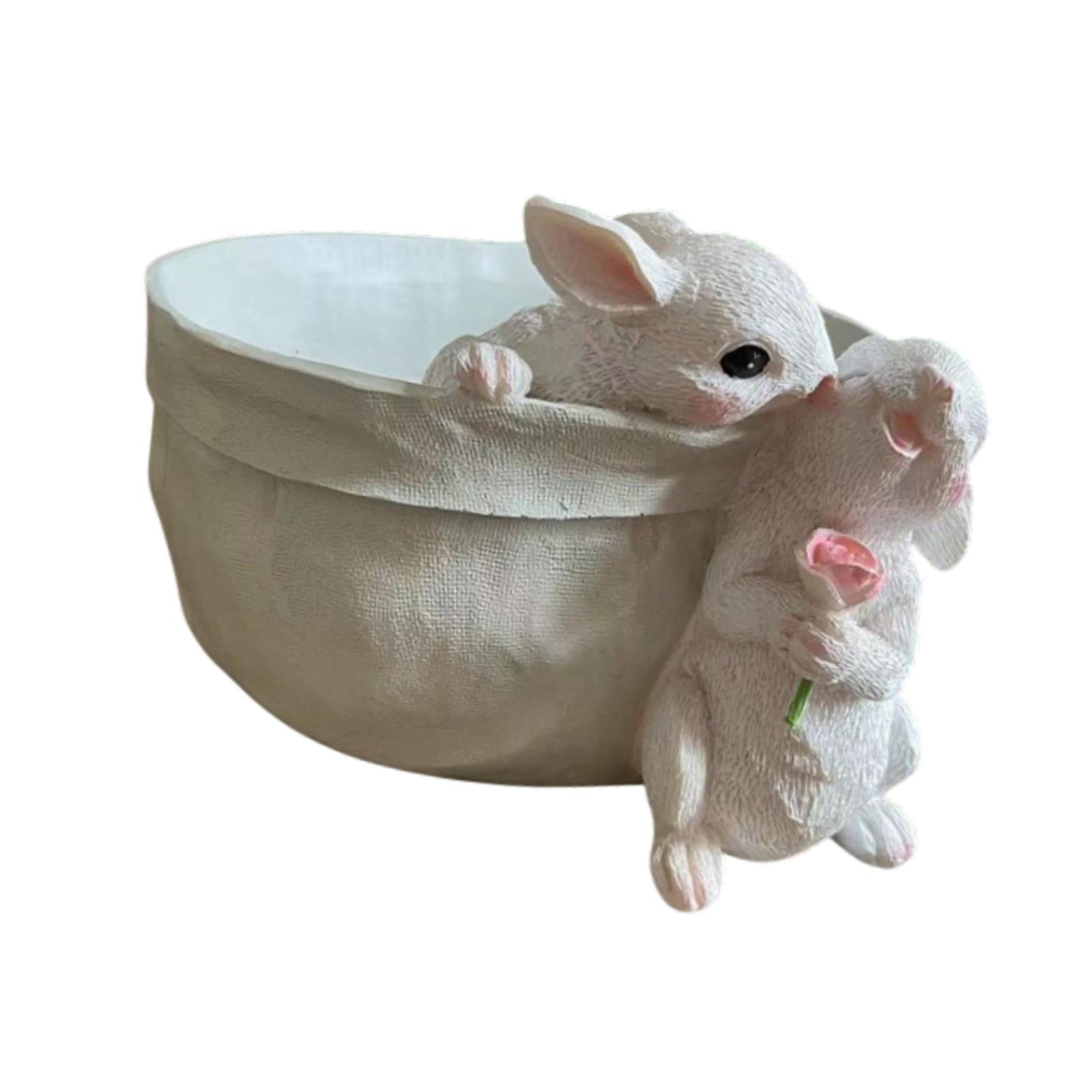 simhoa Flower Pot Plant Pot with Bunny Statue Photo Prop Handmade ...