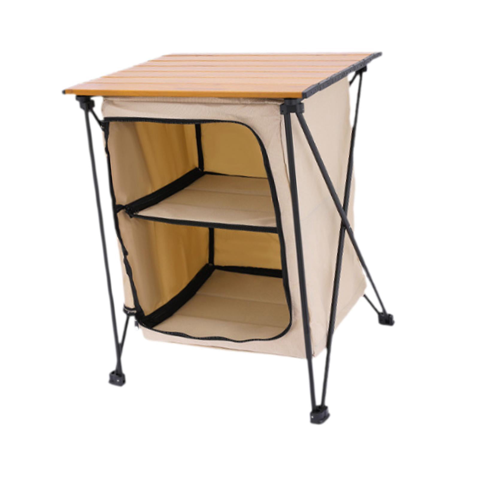 simhoa Folding Camping Storage Cabinet Cooking Table up Lightweight 2 ...