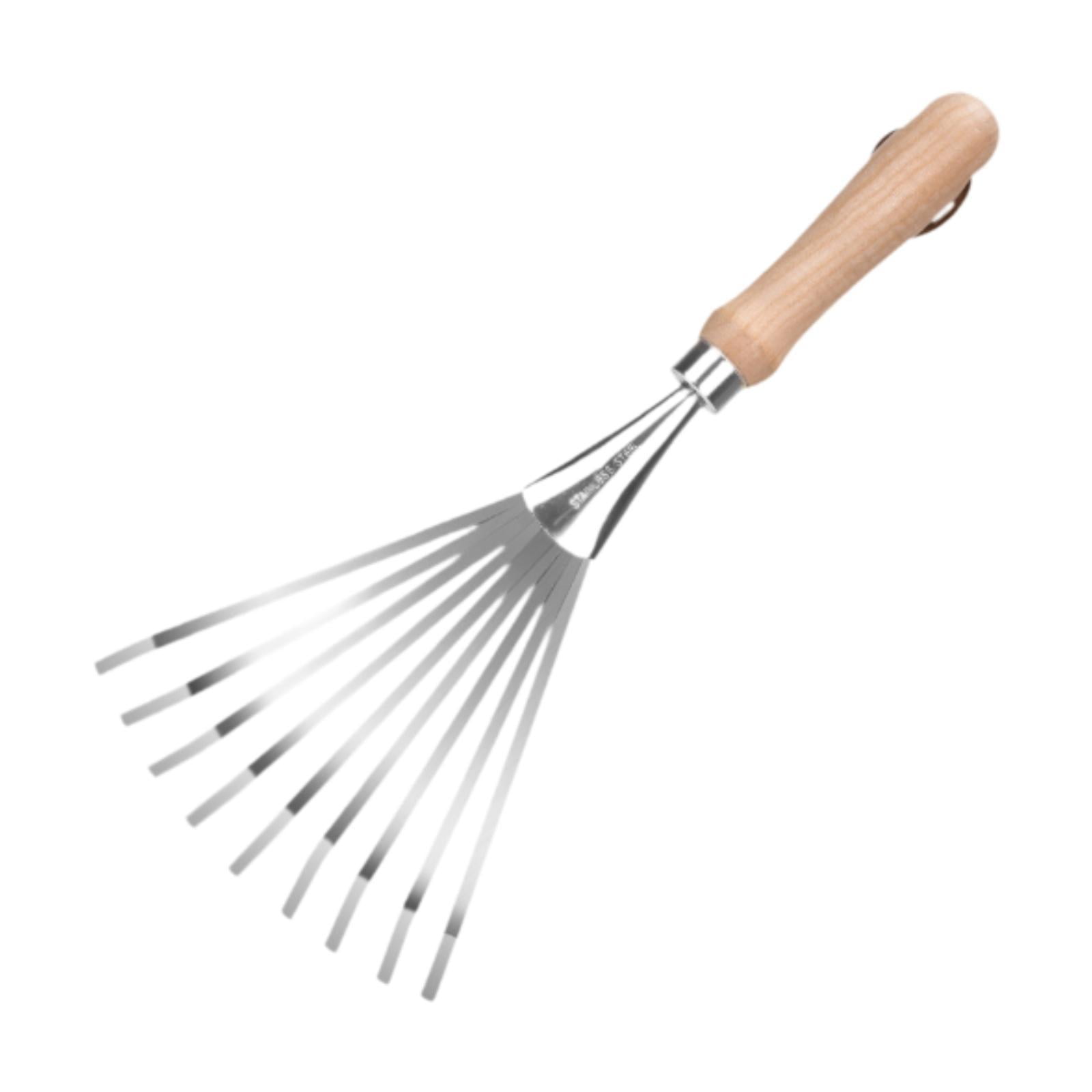 simhoa Garden Rake Garden Small Leaf Rake Comfort Handle 9 Metal Yard ...