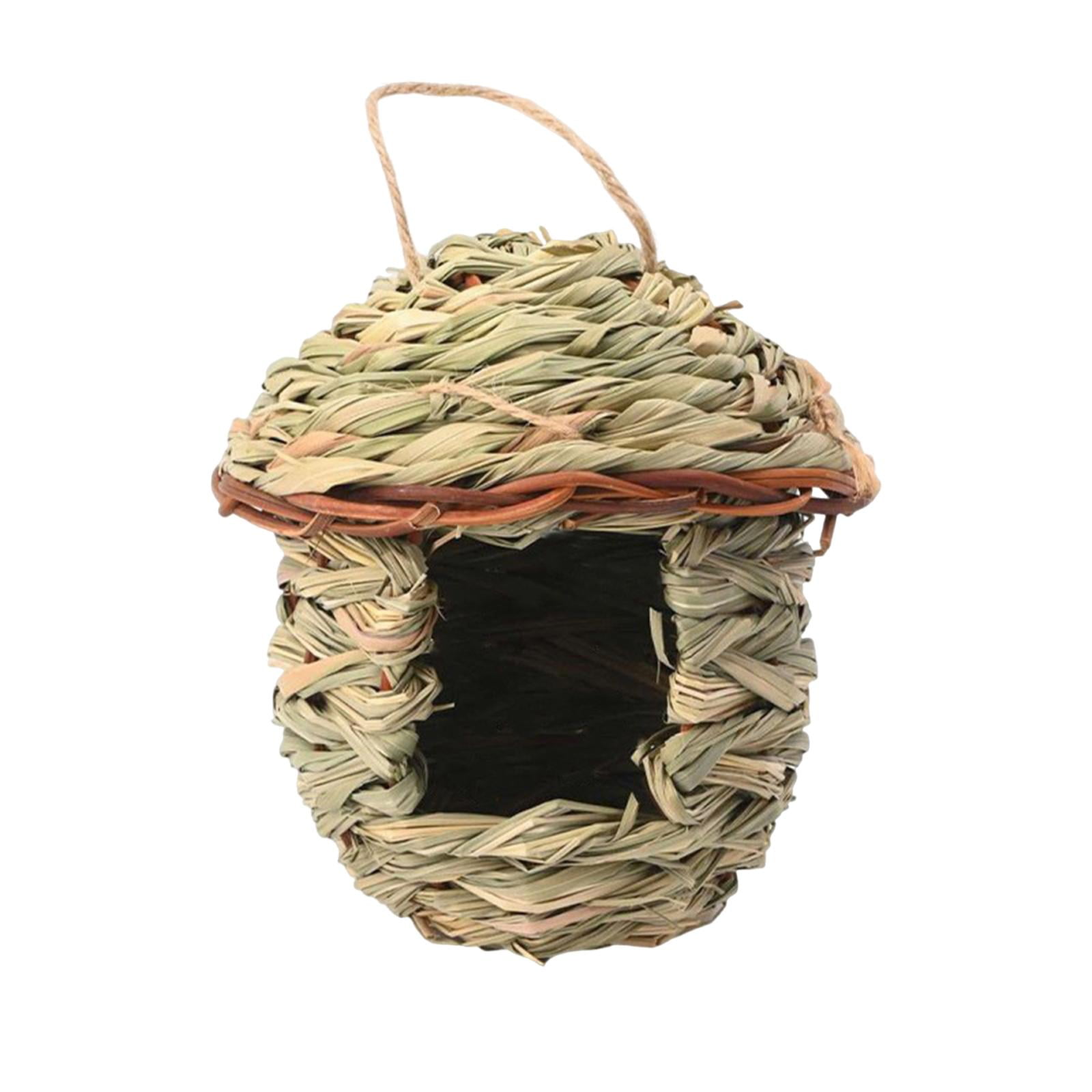 simhoa Grass Bird Hut Hanging Bird House Garden Decor Cozy Resting ...