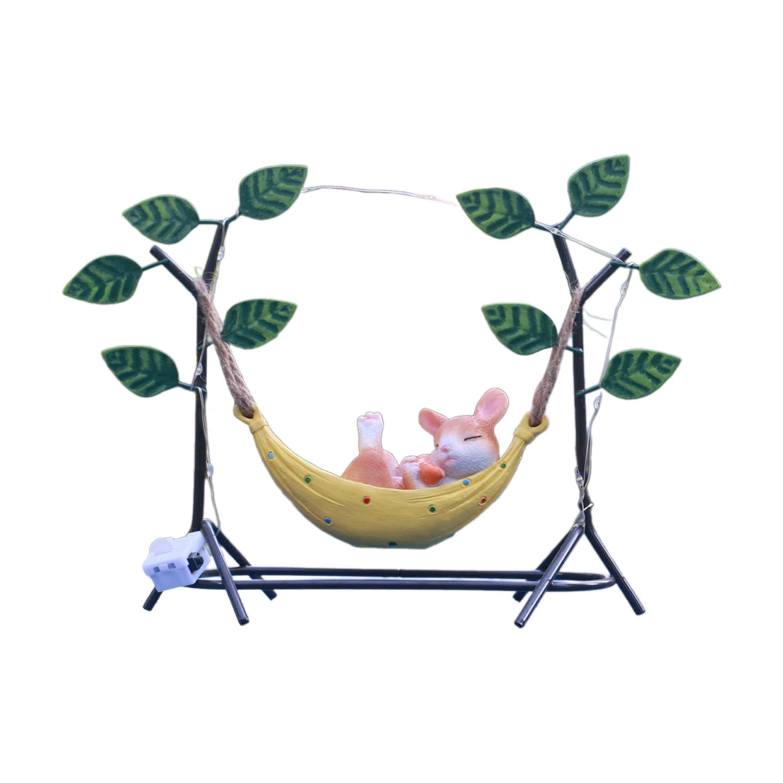 simhoa Hanging Swing Animal Statue Resin Swing Animal Garden Statue ...