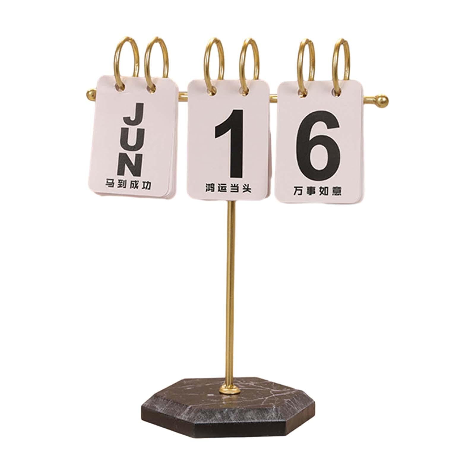 simhoa Metal Desk Calendar Artwork Photography Props Wooden Base ...