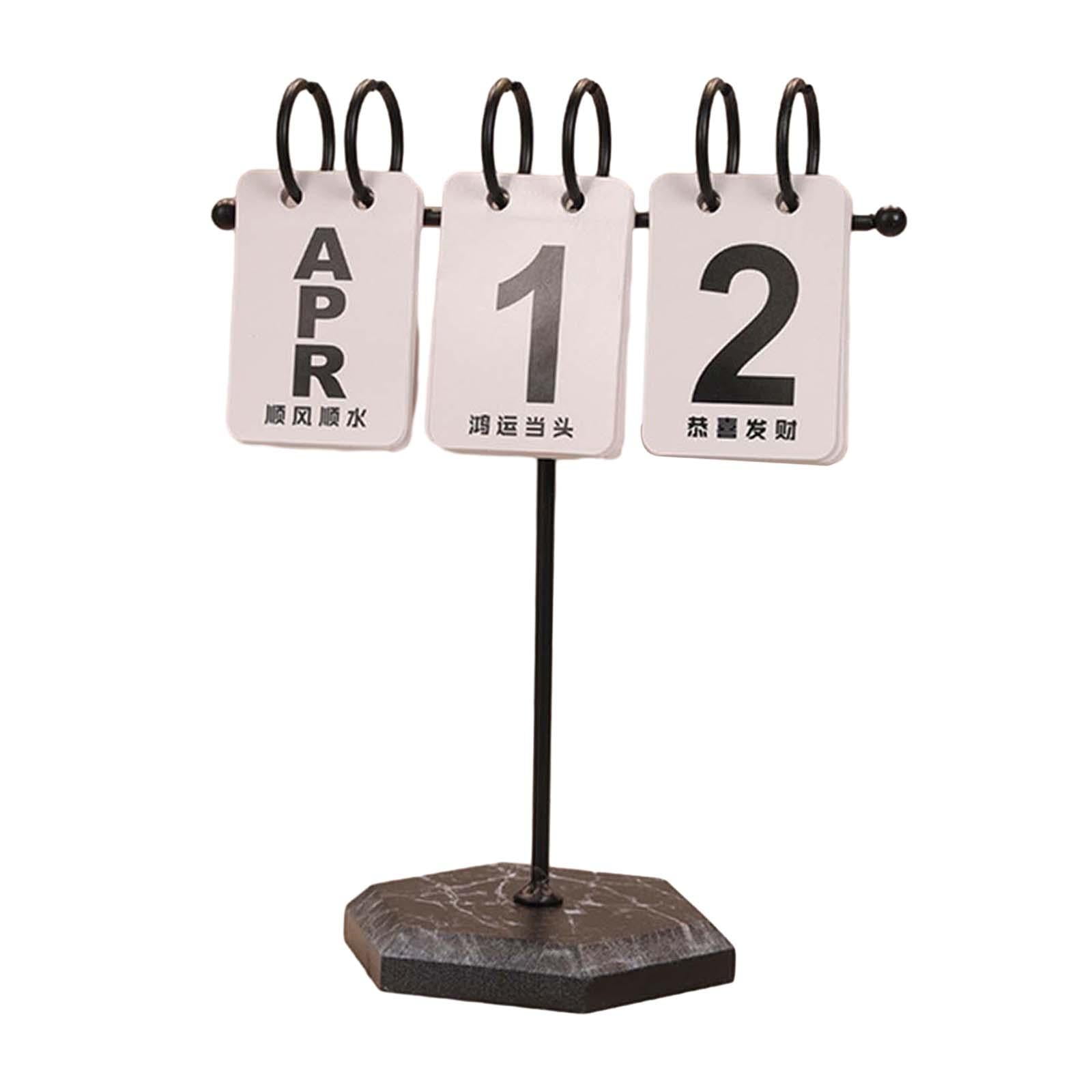 simhoa Metal Desk Calendar Artwork Photography Props Wooden Base ...