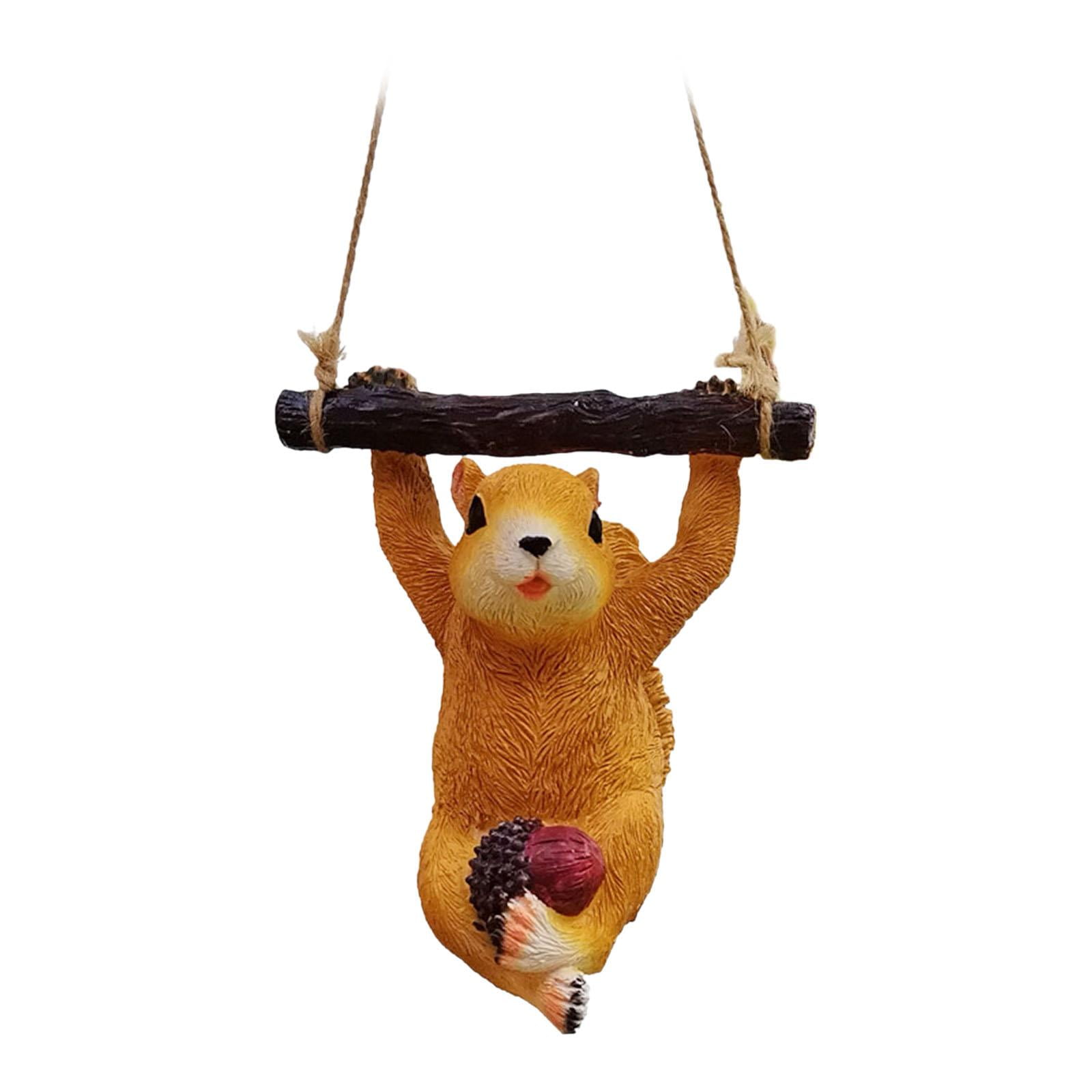 simhoa Resin Hanging Squirrel Sculpture Garden Squirrel Statue Cute ...