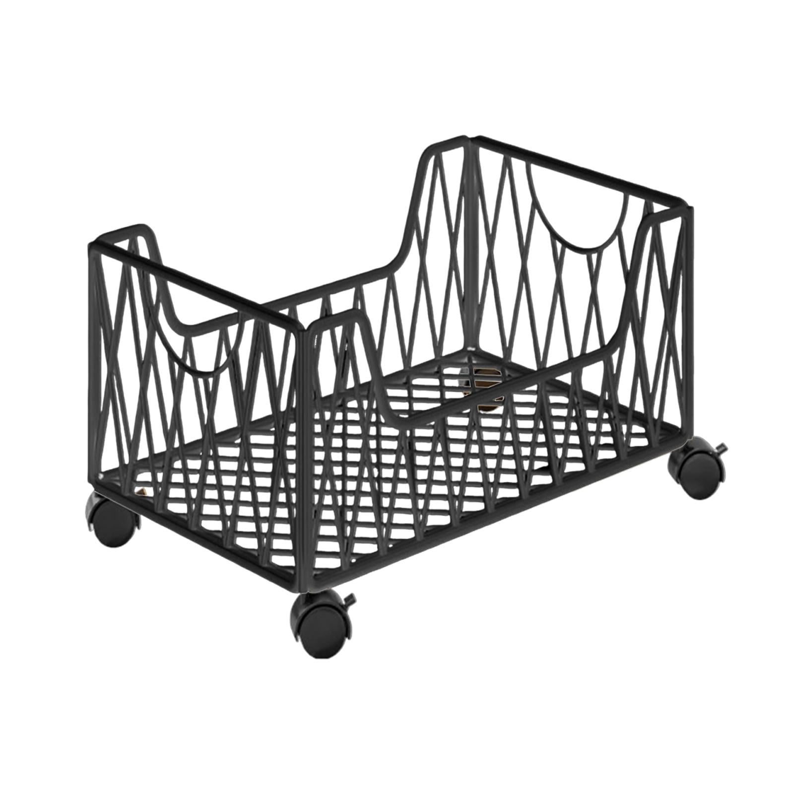 simhoa Rolling Utility Cart Book Storage Bin with Wheels under Desk ...