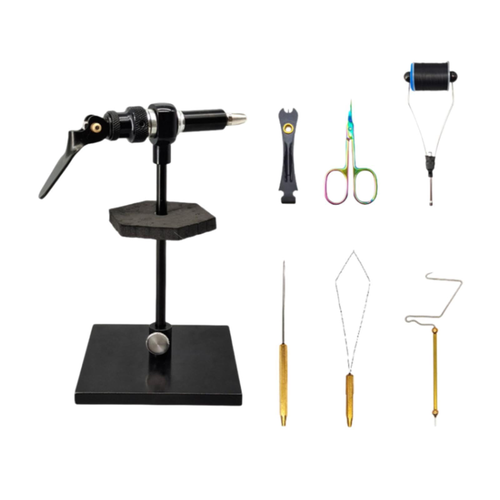 simhoa Rotary Fly Tying Vise Tools Kit with Pedestal Base for ...
