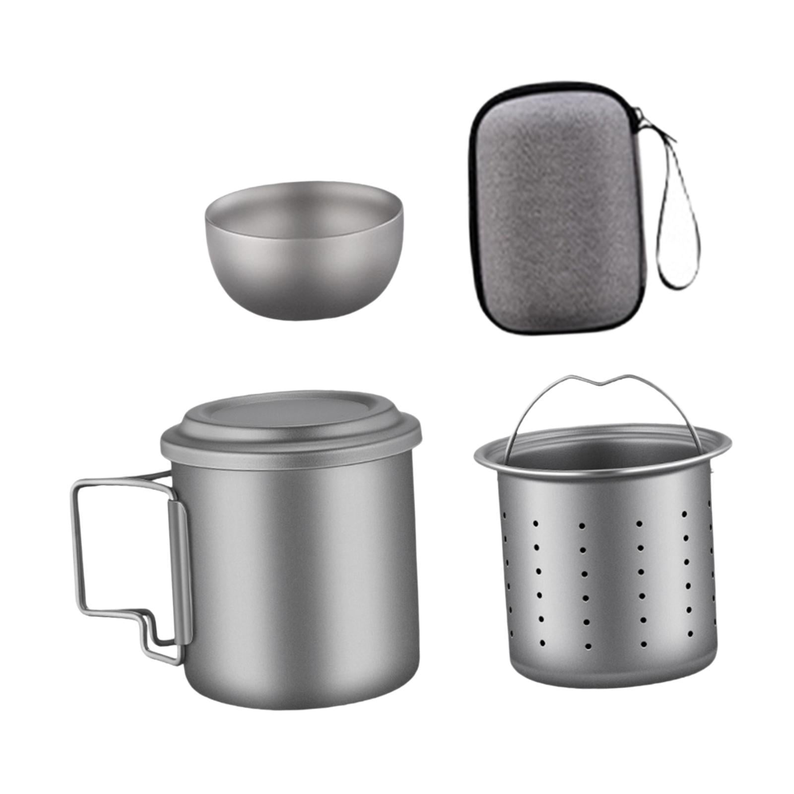 simhoa Titanium Cup Lightweight Round Tea Cup with Foldable Handle ...