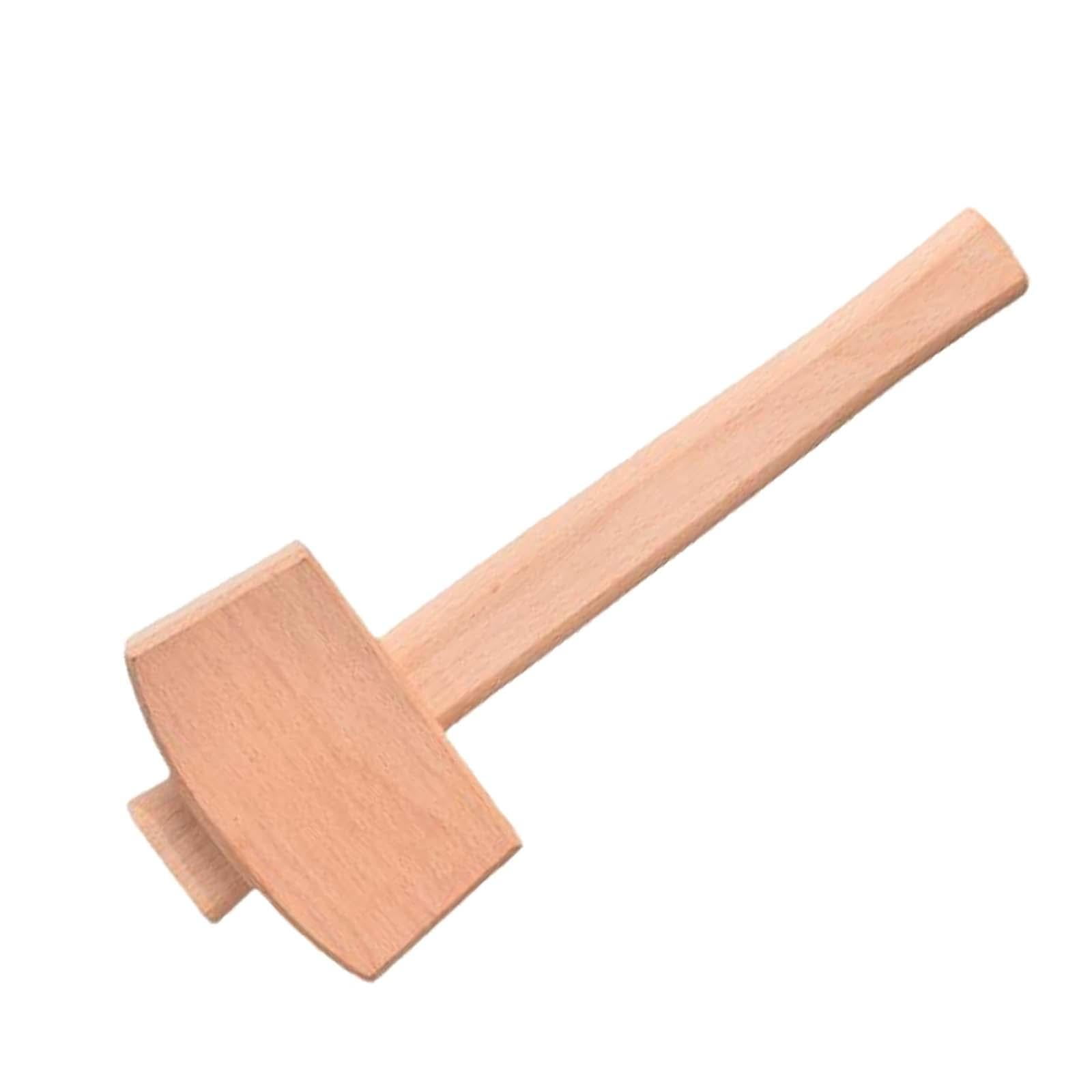 Simhoa Wood Hammer Beech Solid Wood Mallet With Angled Striking Facemanual Ice Hammer Mallet