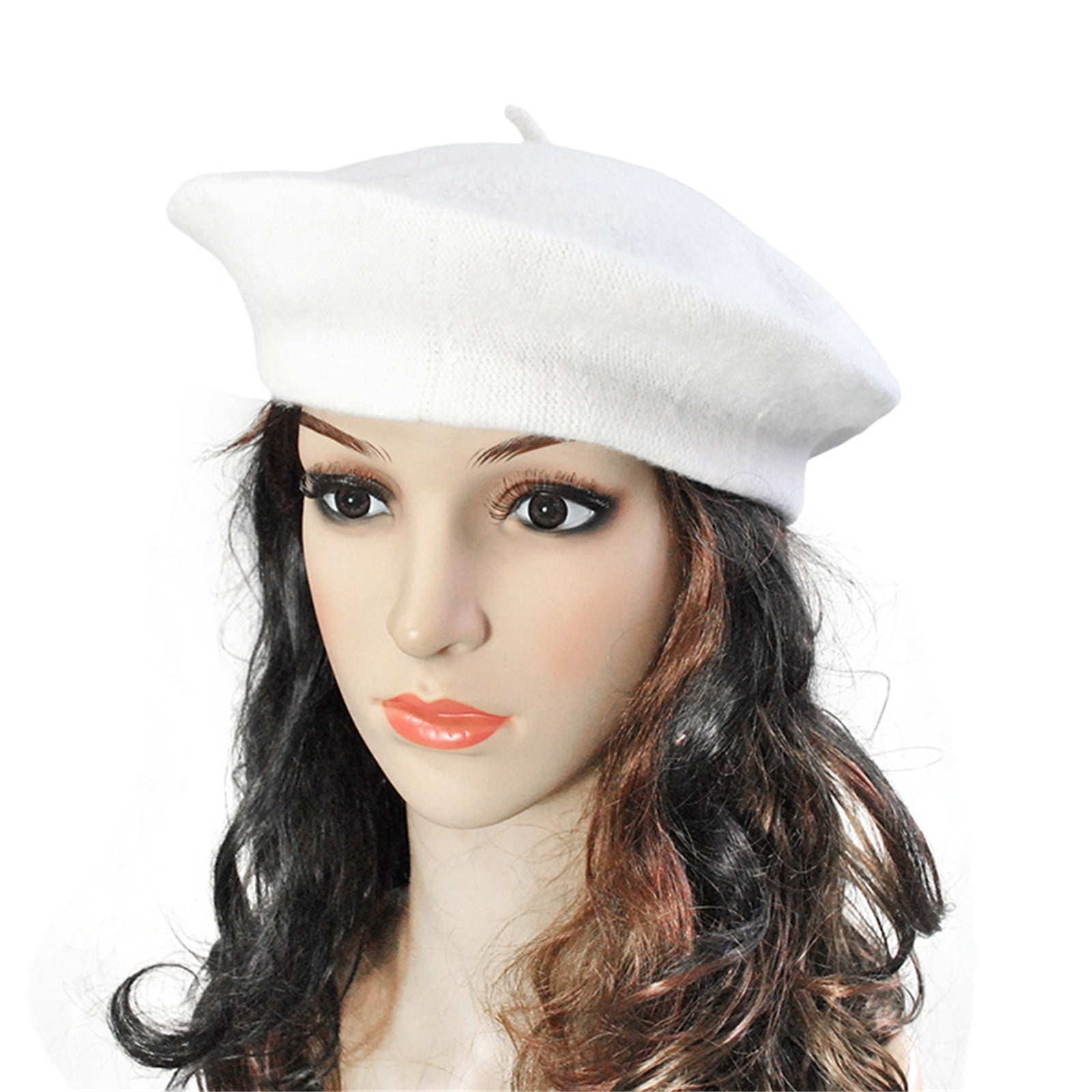 siminsem Under $ 5 White Berets Knitting Cotton Lady Beret Ladies Solid ...