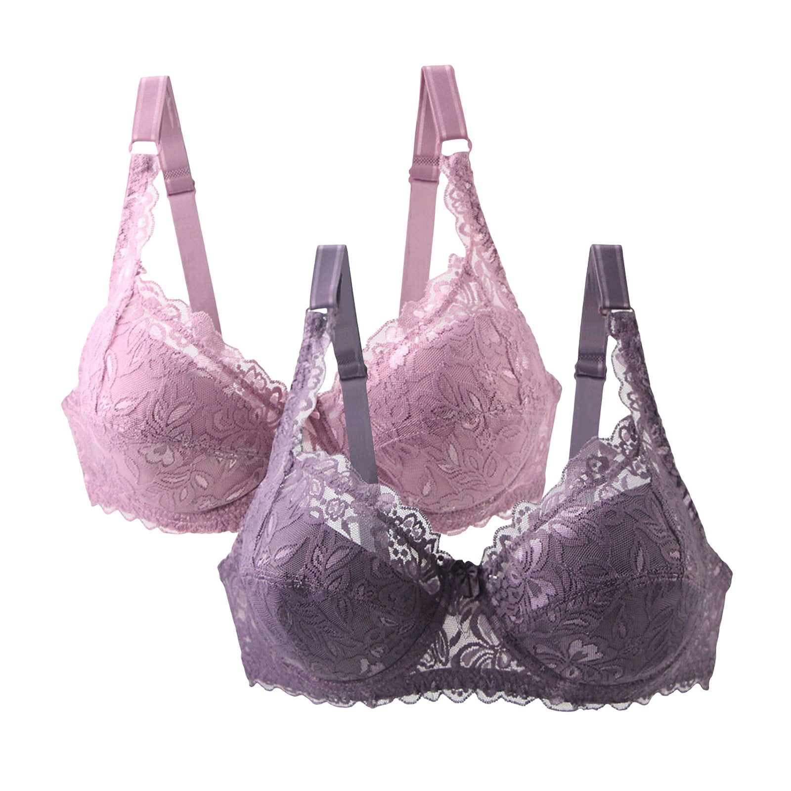 siminsem Wireless Bra for Women Pack of 2 No Underwire Tshirt Bra Thin ...