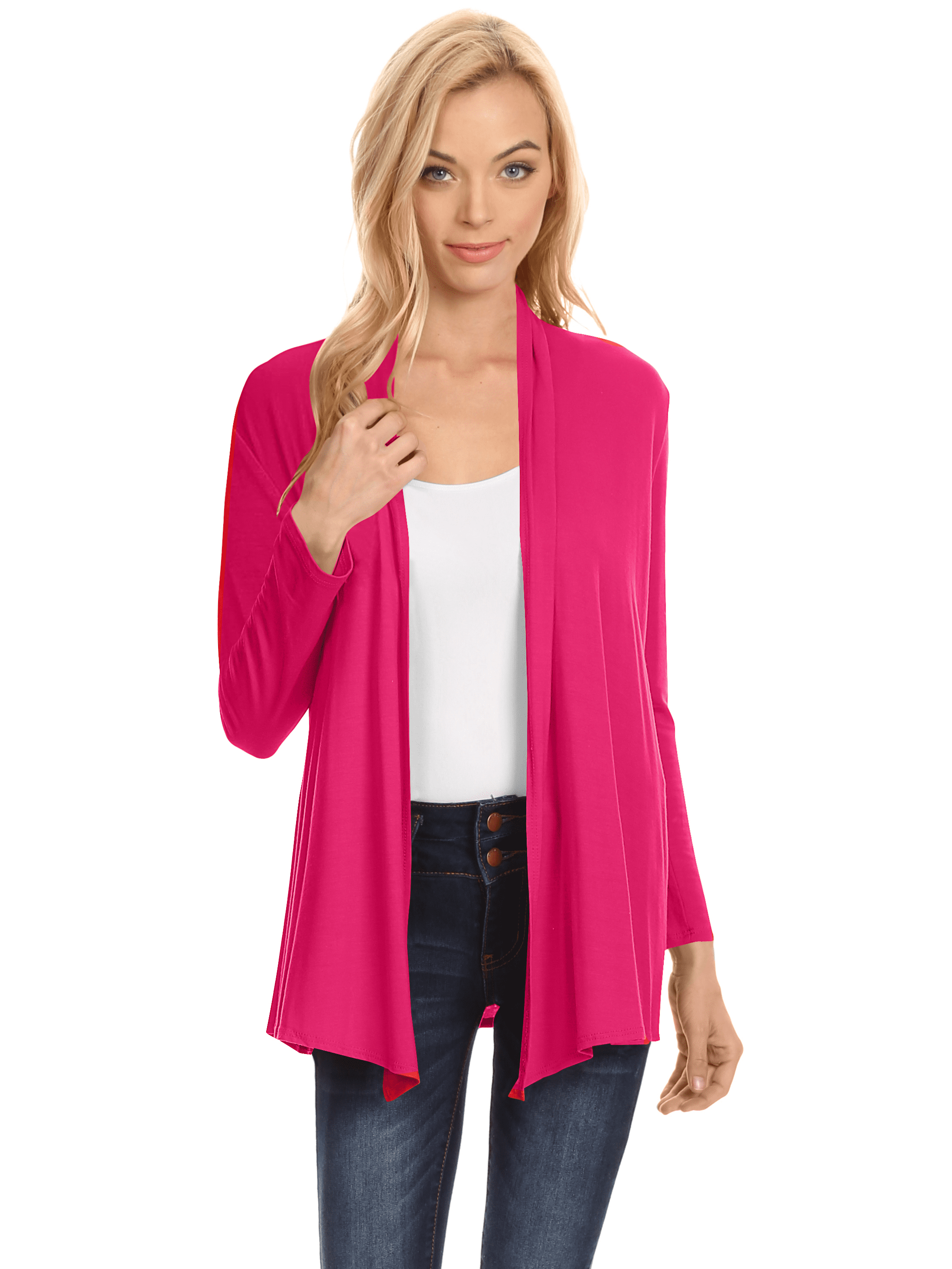 simlu womens open drape cardigan reg and plus size cardigan sweater ...
