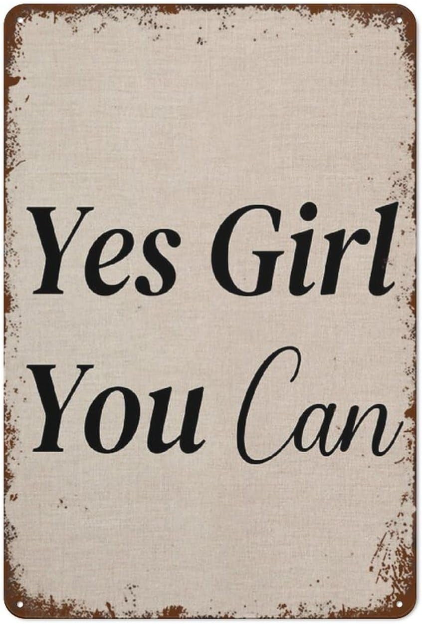 simple Girl You Can Women poster Teen Girls Wall Art Vintage Tin Sign ...