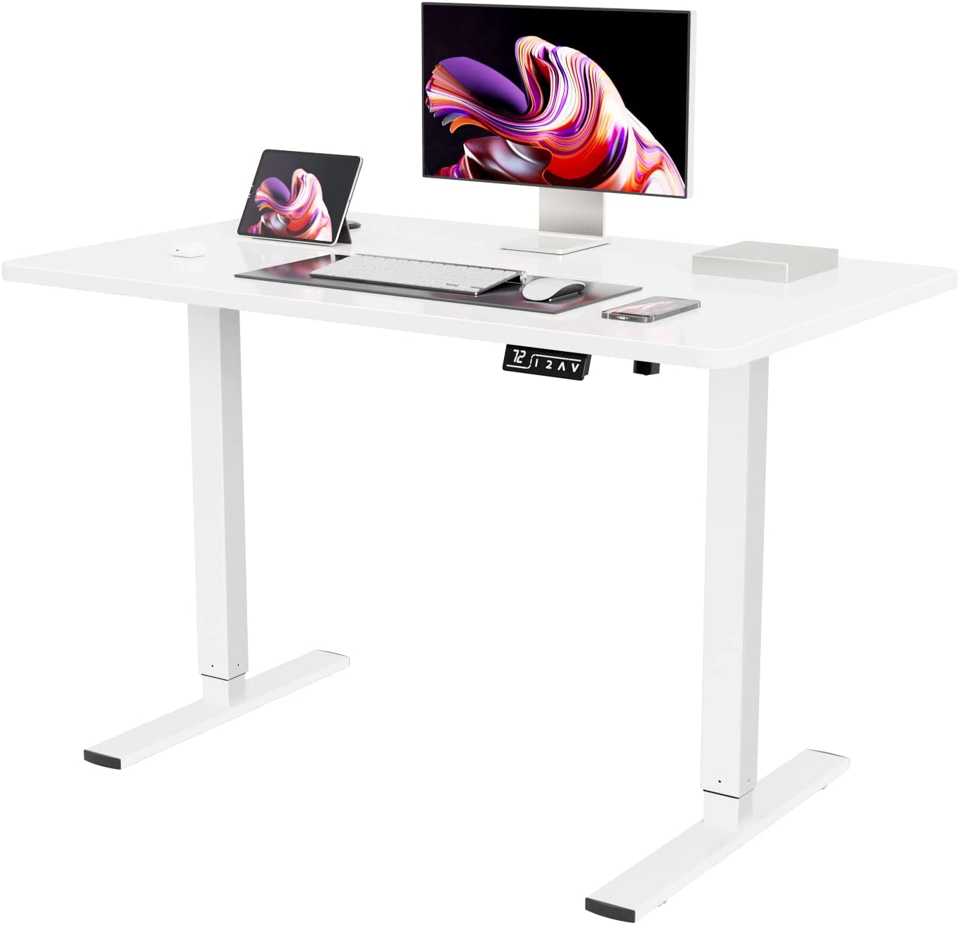 simple Height Adjustable Electric Standing Desk 40 inch Computer Table ...