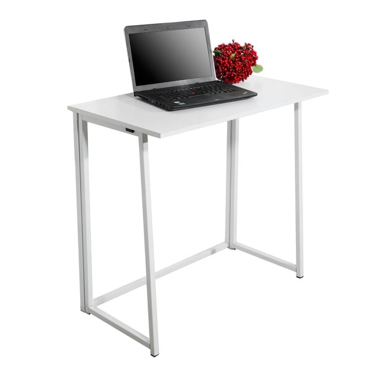 This simple folding computer desk features a foldable design for space ...