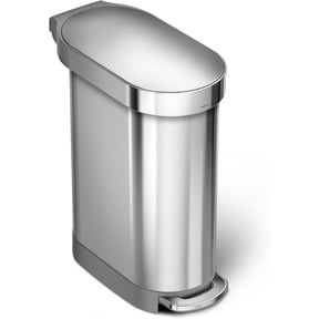 simplehuman Kitchen Trash Can, 11.8 Gallon Stainless Steel Step Bin ...