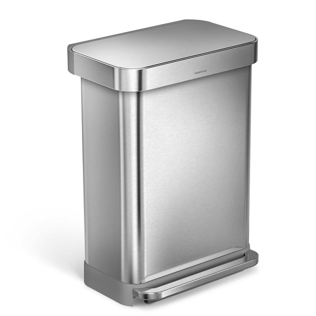 simplehuman Bin Pedal 55L/14.5G Rectangular Kitchen Step Trash Can ...