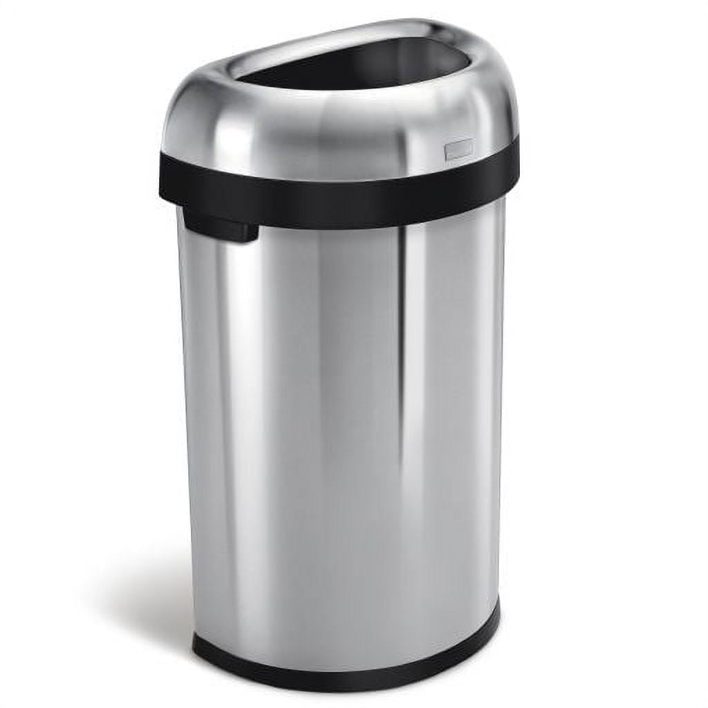 simplehuman Large Semi-Round Open Top Garbage Can, 60L/15.9Gal ...