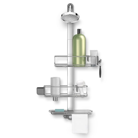 simplehuman Adjustable Shower Caddy Plus, Stainless Steel, Anodized ...