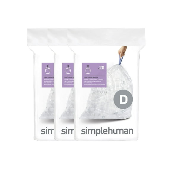 simplehuman Code D Custom Fit Drawstring Trash Bags in Dispenser Packs ...