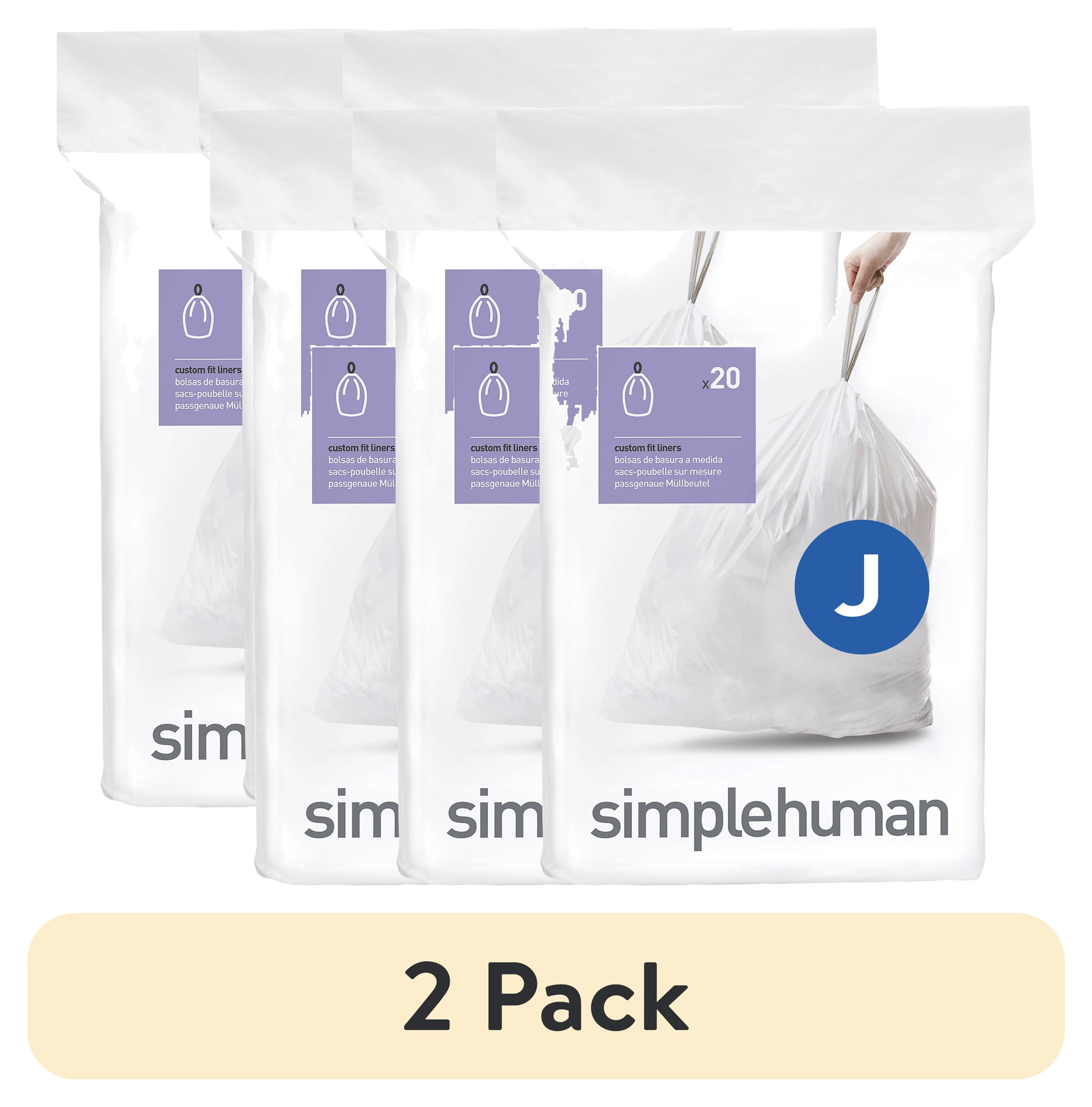 (2 pack) simplehuman Code J Custom Fit Drawstring Trash Bags in ...