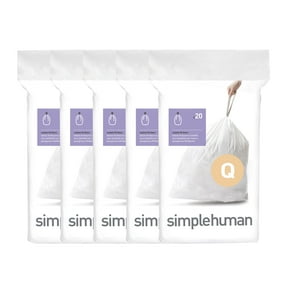 simplehuman Code K Custom Fit Drawstring Trash Bags, 100 Count, 35-45 ...