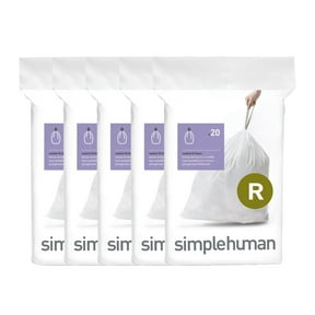 simplehuman Code K Custom Fit Drawstring Trash Bags, 100 Count, 35-45 ...