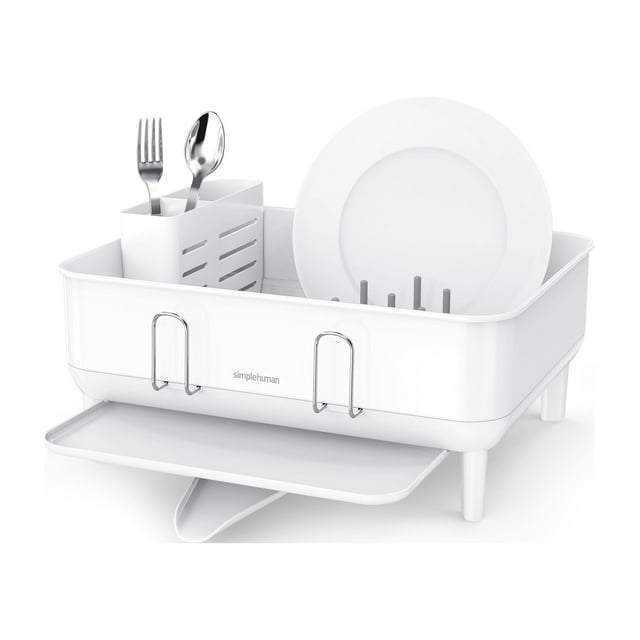 simplehuman Compact Kitchen Dish Drying Rack with Swivel Spout ...
