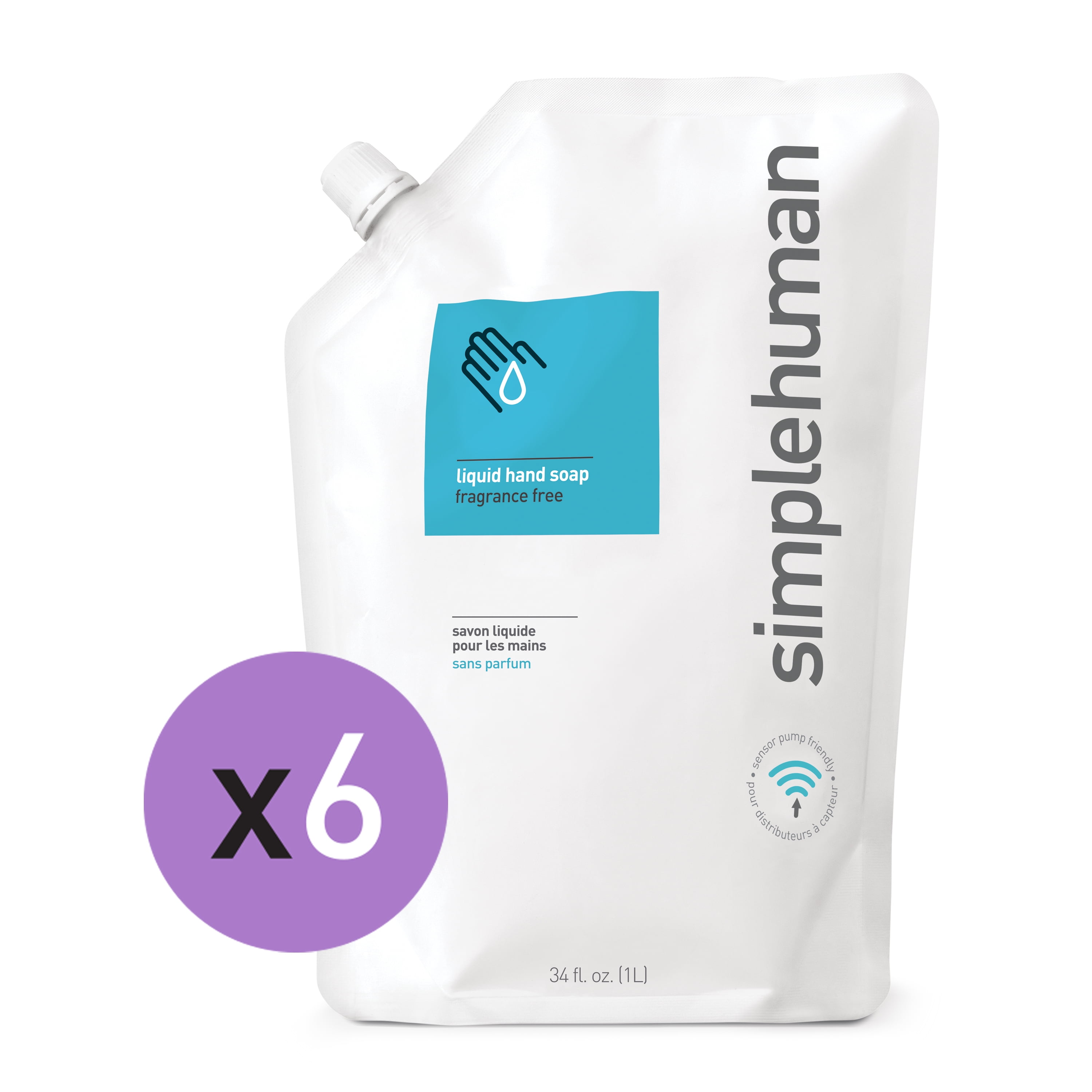 simplehuman Fragrance Free Hand Soap for Wash Pump, Moisturizing Liquid ...