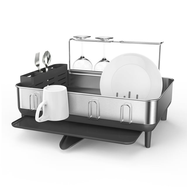 simplehuman Large Kitchen Dish Drying Rack, Drain Sink, Fingerprint ...