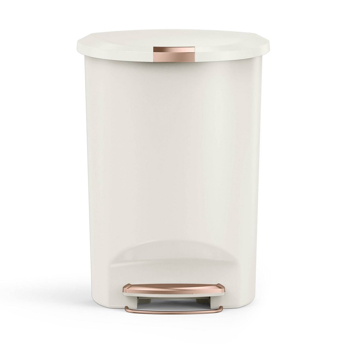 simplehuman Kitchen Trash Can, 13 Gallon Plastic Step Garbage Bin with ...