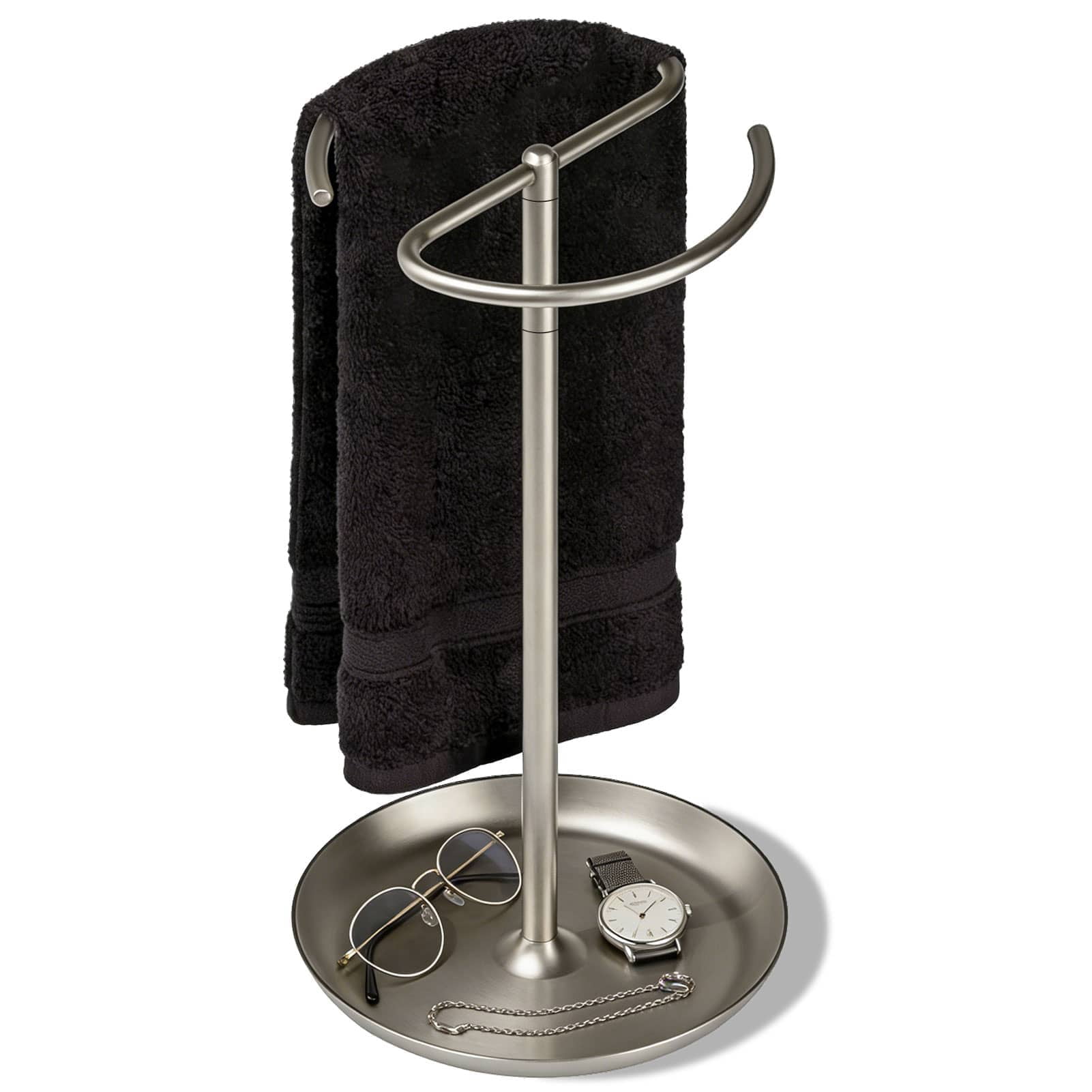 simpletome Towel Holder Stand Countertop with Storage Tray Non-Slip ...