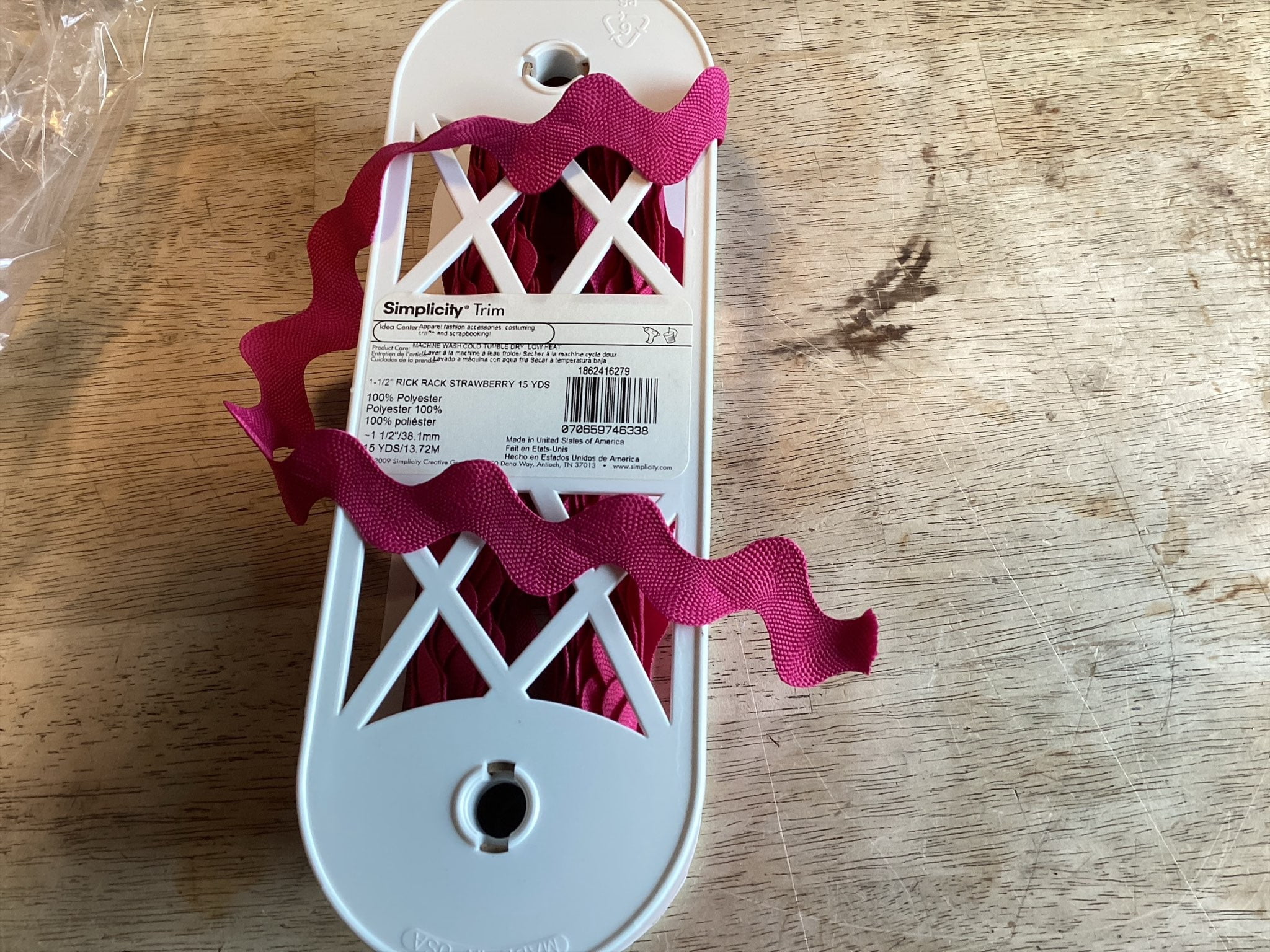 simplicity 1 1/2 inch rick rack strawberry 15 yards - Walmart.com
