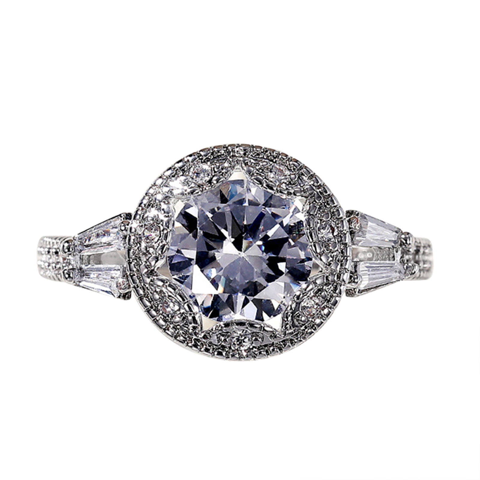 simu Stainless Steel Rings for Men Women Fashion Women'S Zirconia Bling ...